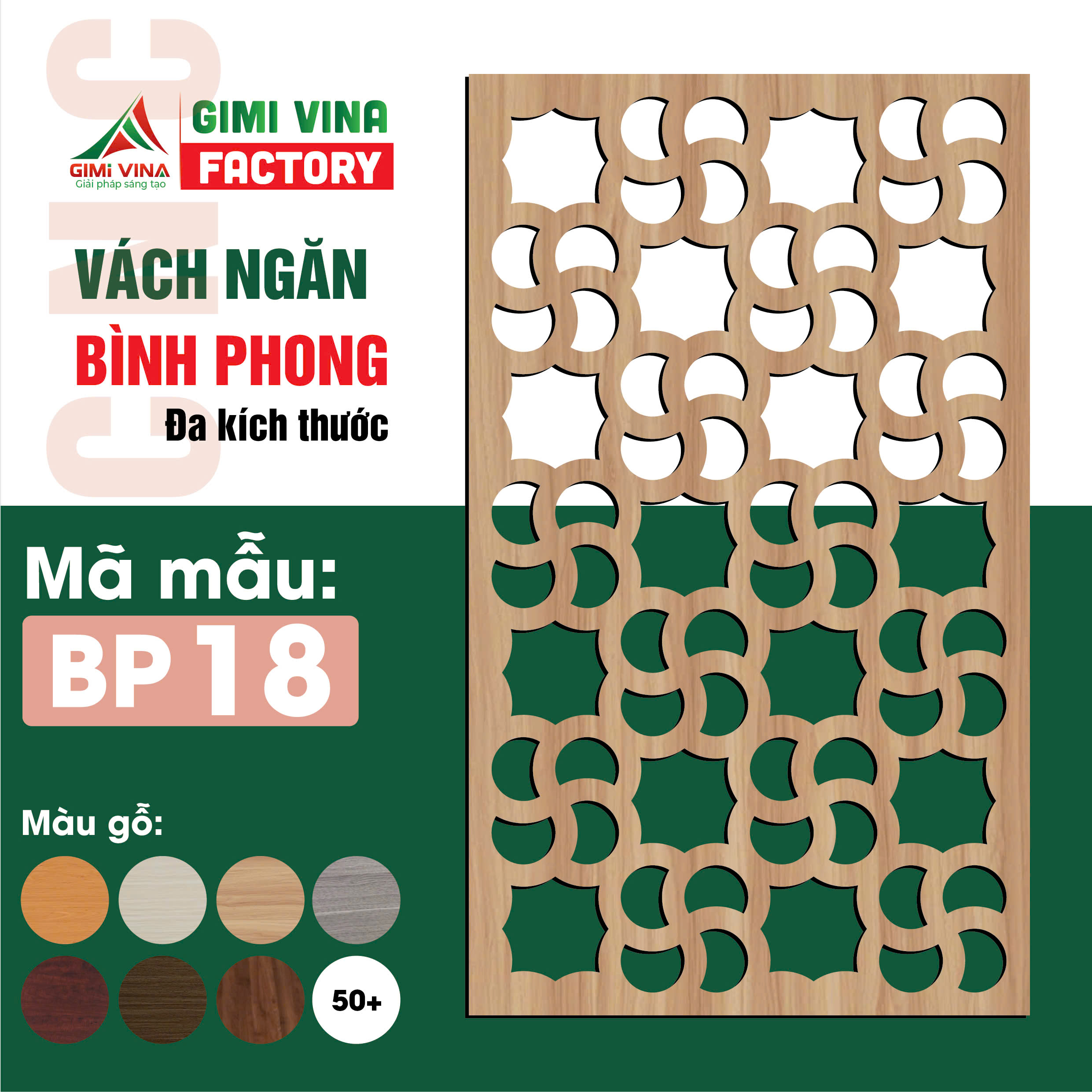 Vách ngăn gỗ phân chia phòng BP18 • Mộc Gimi